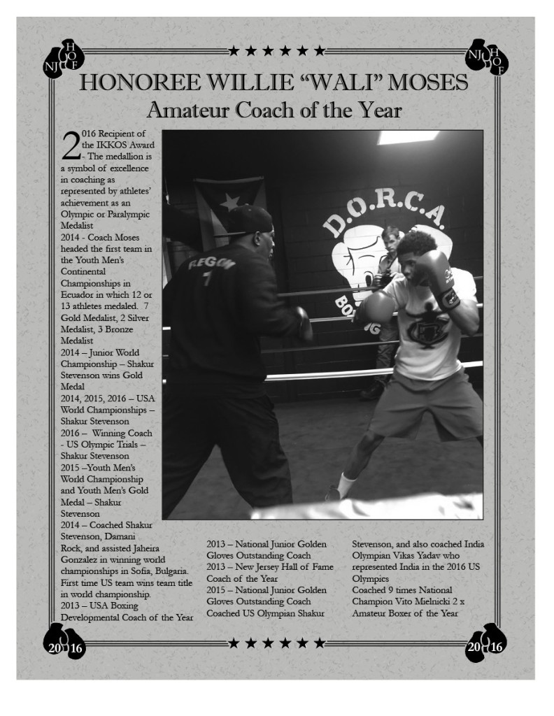 Willie “Wali” Moses – New Jersey Boxing Hall of Fame