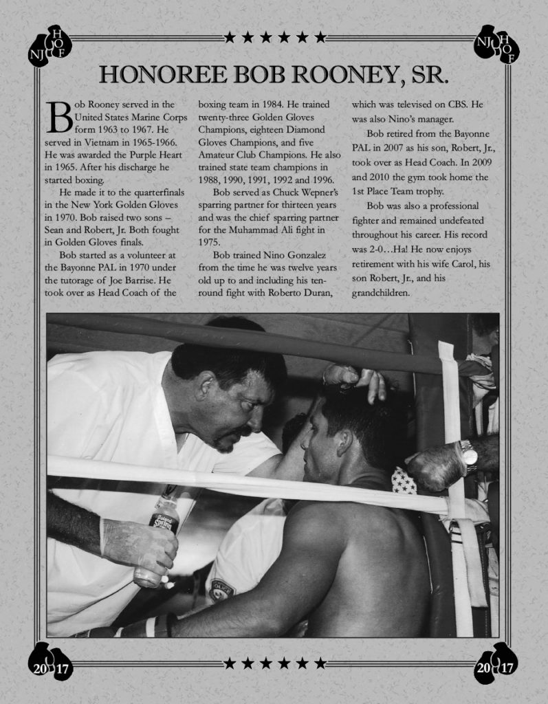 BOB ROONEY, SR. – New Jersey Boxing Hall of Fame
