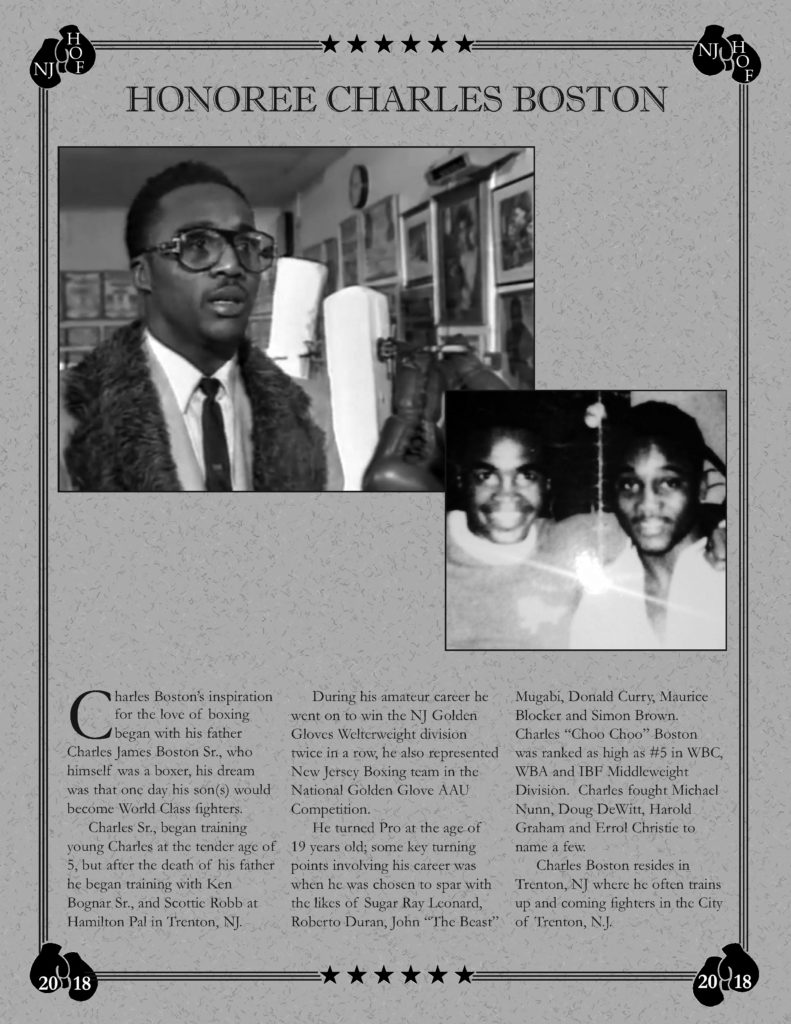 CHARLES BOSTON – New Jersey Boxing Hall of Fame